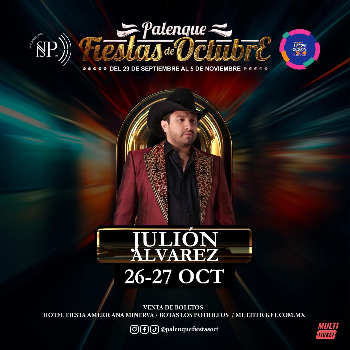 Boletos Julión Álvarez Palenque Fiestas de Octubre 2023 - Fiestas de ...