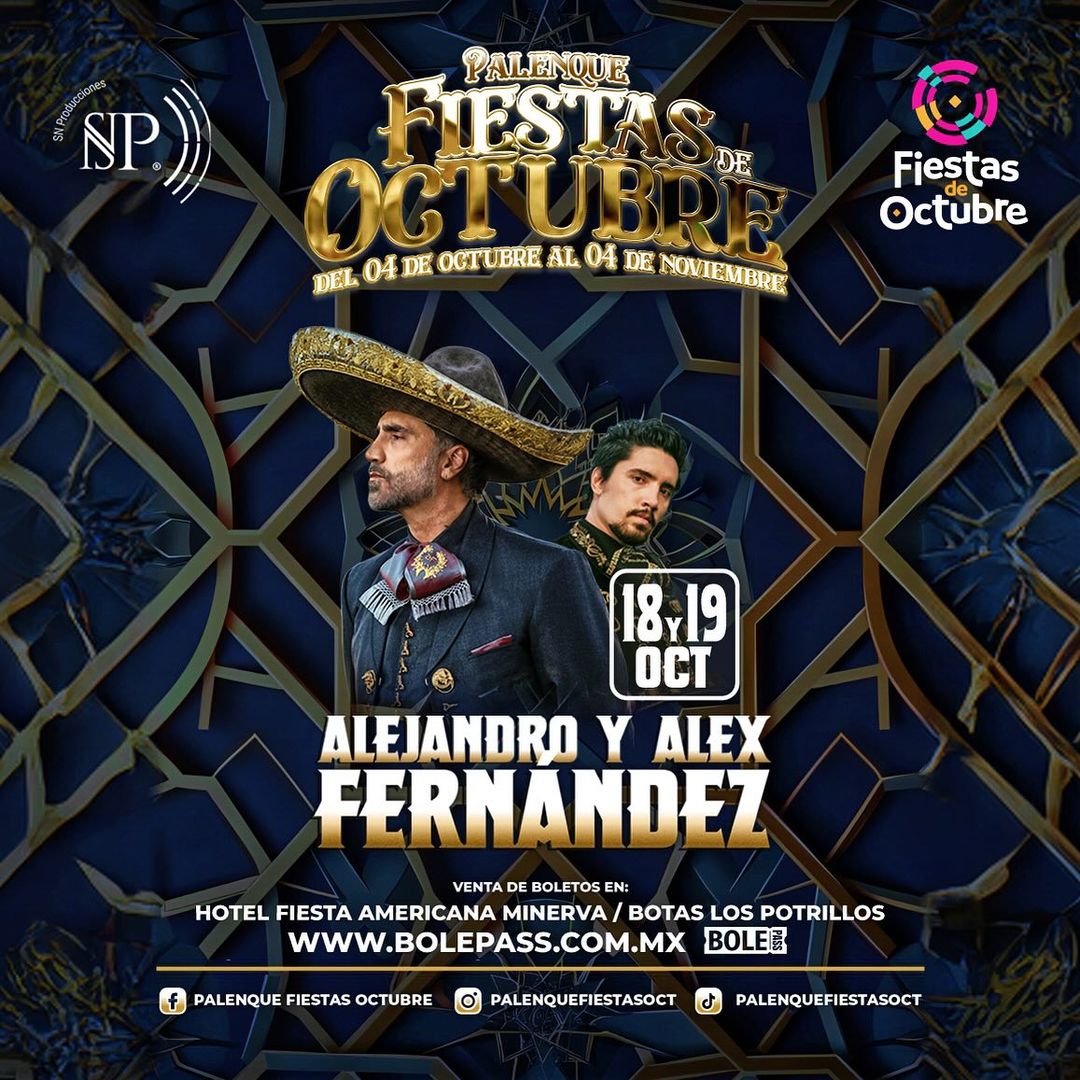 Boletos Alejandro Fernández Palenque Fiestas de Octubre 2024 - Fiestas de Octubre Guadalajara 2025