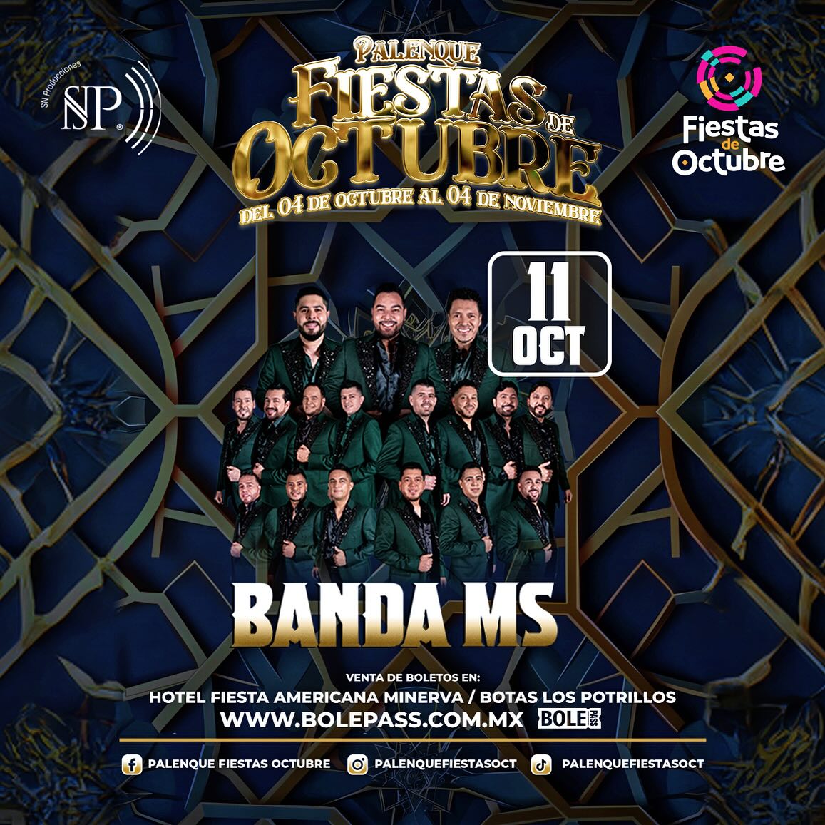 Boletos Banda MS Palenque Fiestas de Octubre 2024 - Fiestas de Octubre ...